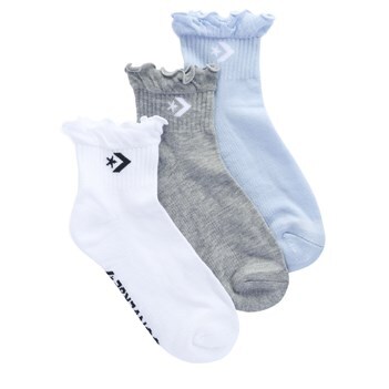 Converse Women's 3 Pack Ruffle Quarter Socks | Famous Footwear