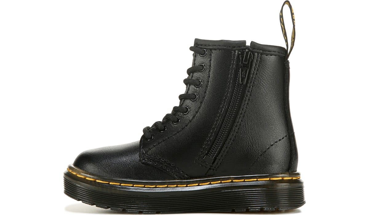 Dr. Martens Kids' Zavala Lace Up Boot Toddler White, Boots, Famous Footwear