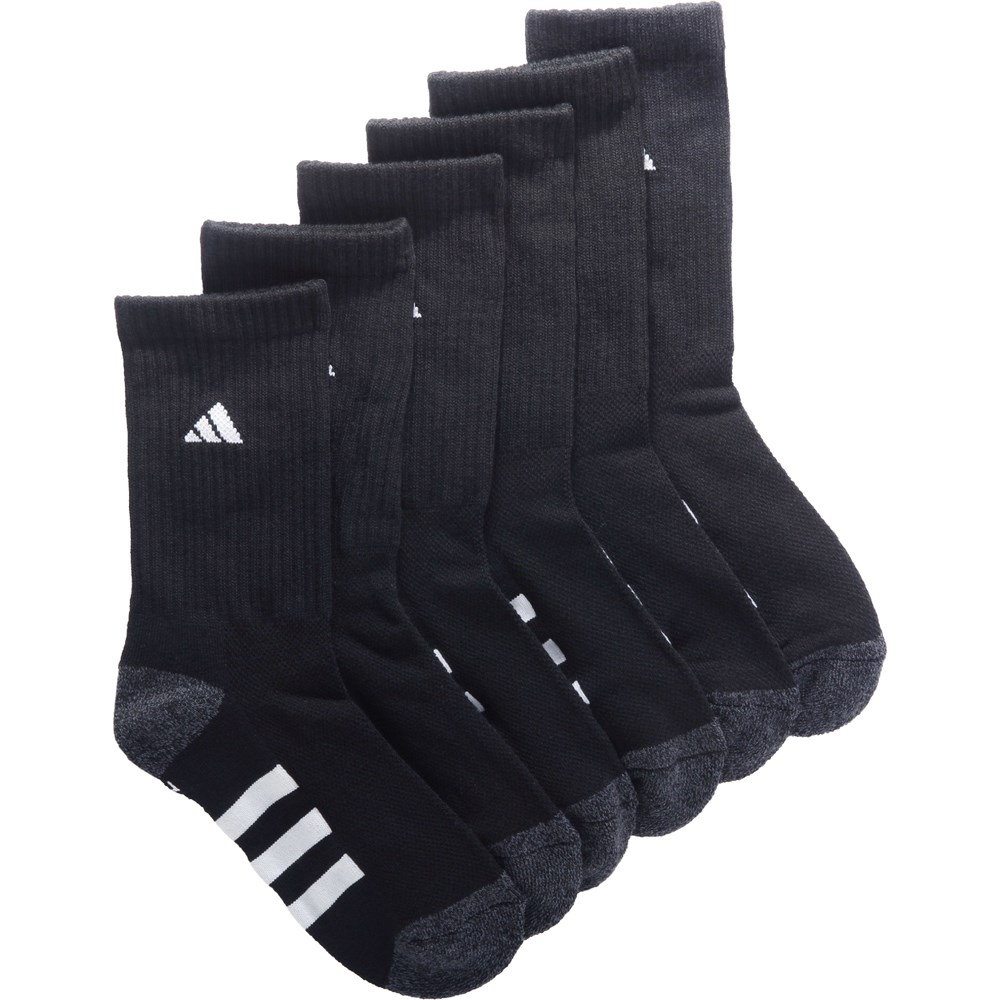 adidas Kids 6 Pack Youth Medium Cushioned Crew Socks Famous Footwear