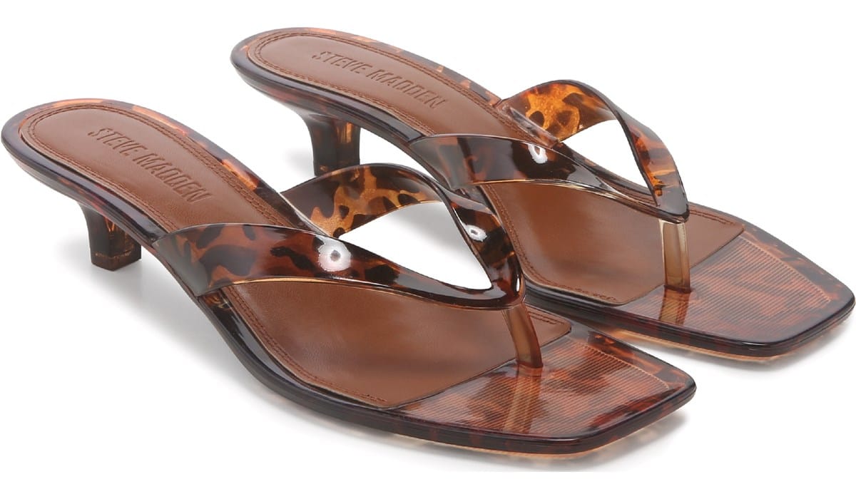 Steve Madden Women's Tracie J Thong Kitten Heel Sandal | Famous Footwear